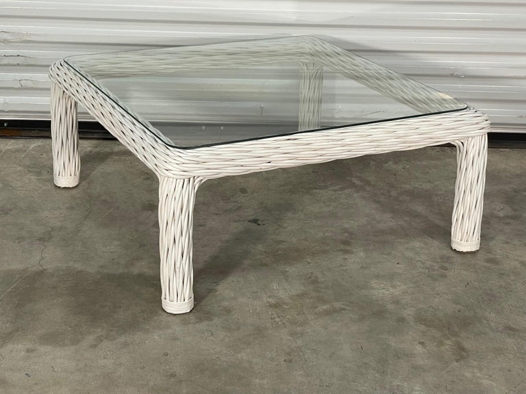 Twisted Rattan Organic Modern Coffee Table For Sale at 1stDibs
