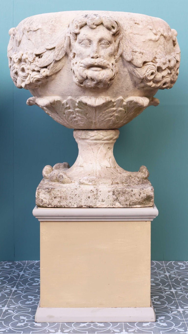 Two 18th Century English Carved Limestone Urns For Sale at 1stDibs