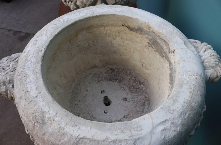 Two 18th Century English Carved Limestone Urns For Sale at 1stDibs