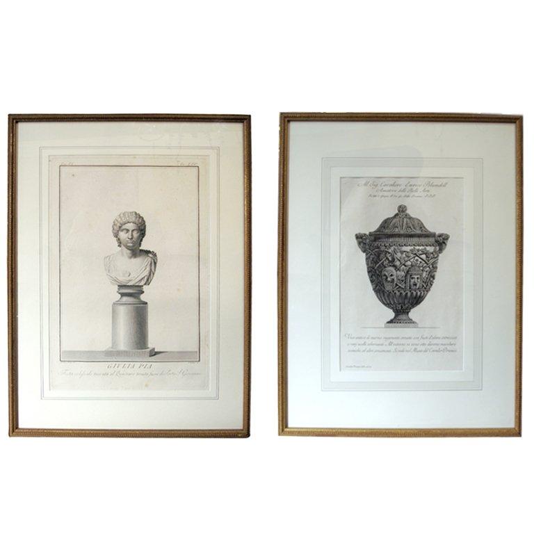Single 18th Century Italian Neoclassical Engraving of Urn in Giltwood ...