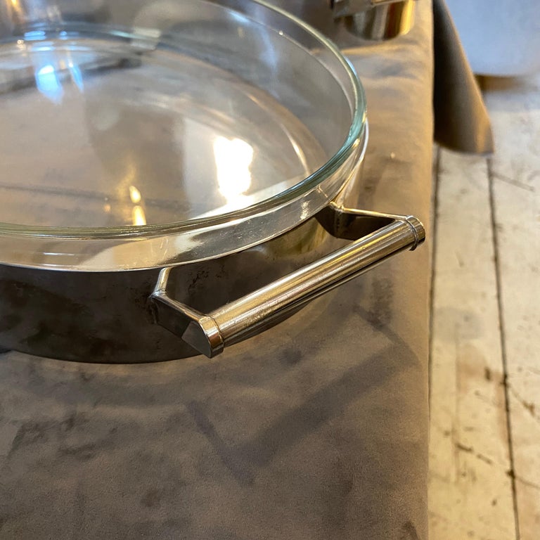 Two 1940s Giò Ponti Attributed Art Deco Silver Plated Italian Serving ...