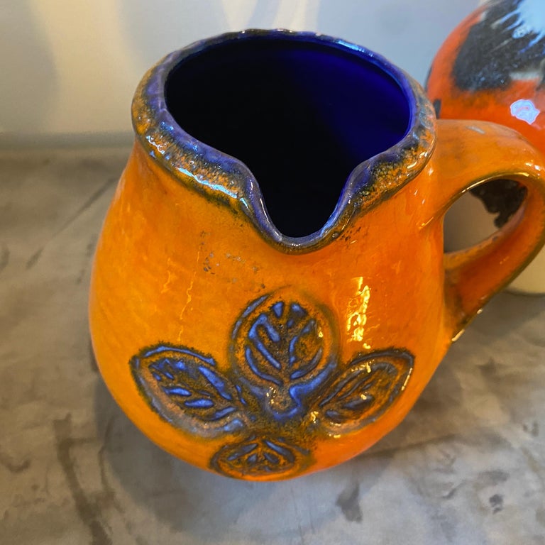 Two 1970s Mid-Century Modern Fat Lava Ceramic German Jugs For Sale at ...