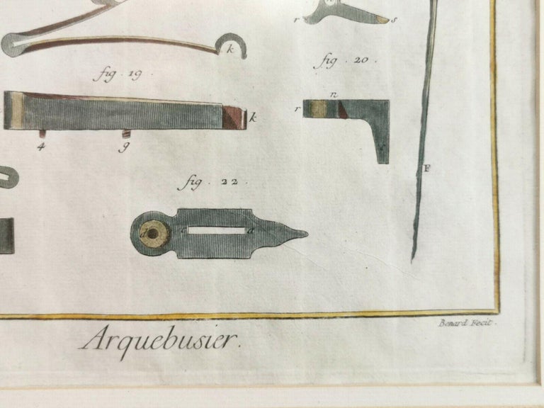 Two 19th Century Antique 'Arquebusier' Gun Rifle Decorative Lithographs ...