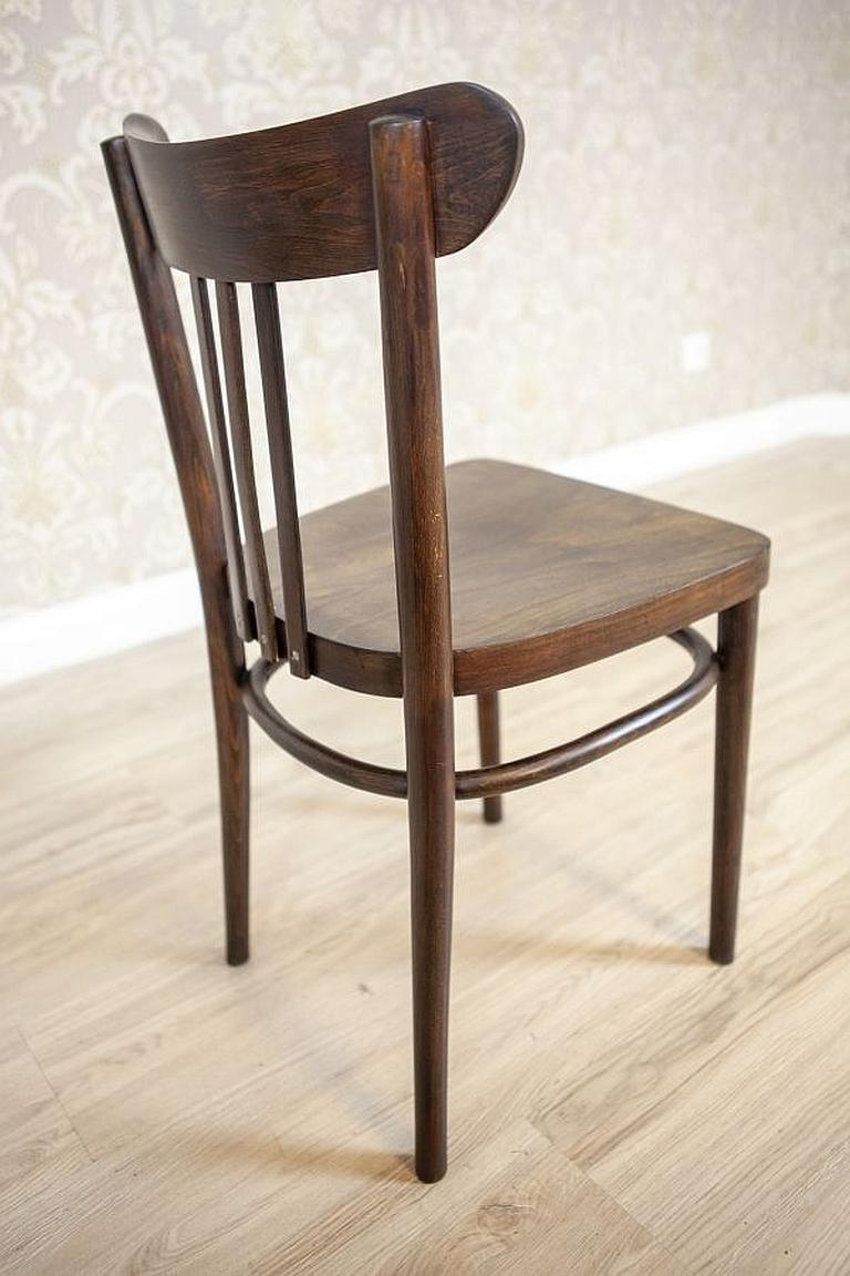 Two 20th-Century Brown Beech Chairs in the Thonet Style For Sale at 1stDibs
