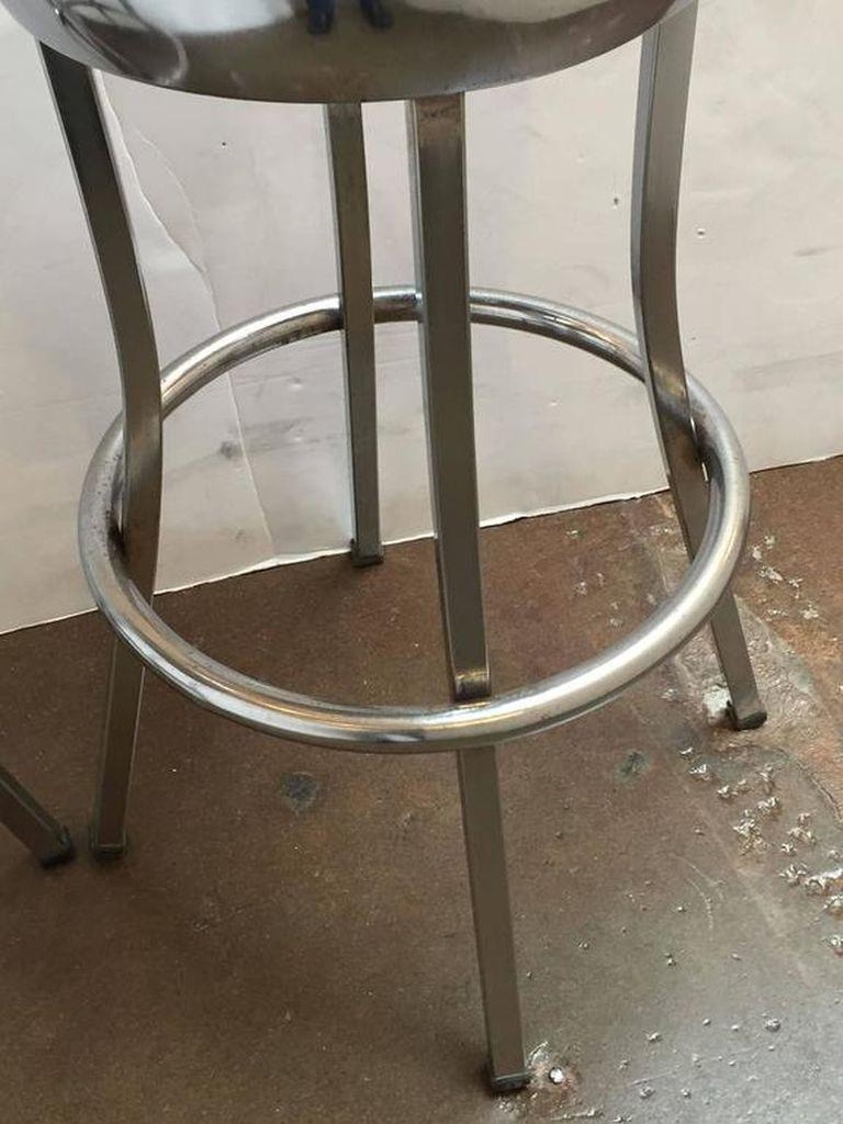 Two American Chrome Bar Stools 'Priced Individually' For Sale at 1stDibs