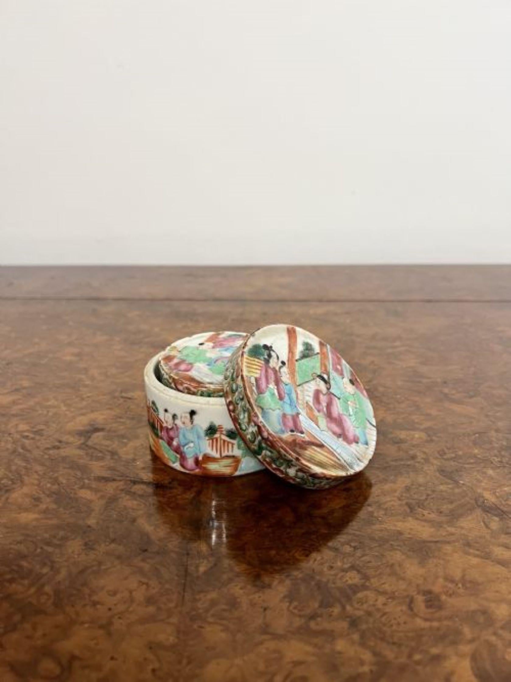 Two antique 19th century quality Chinese canton circular boxes For Sale ...