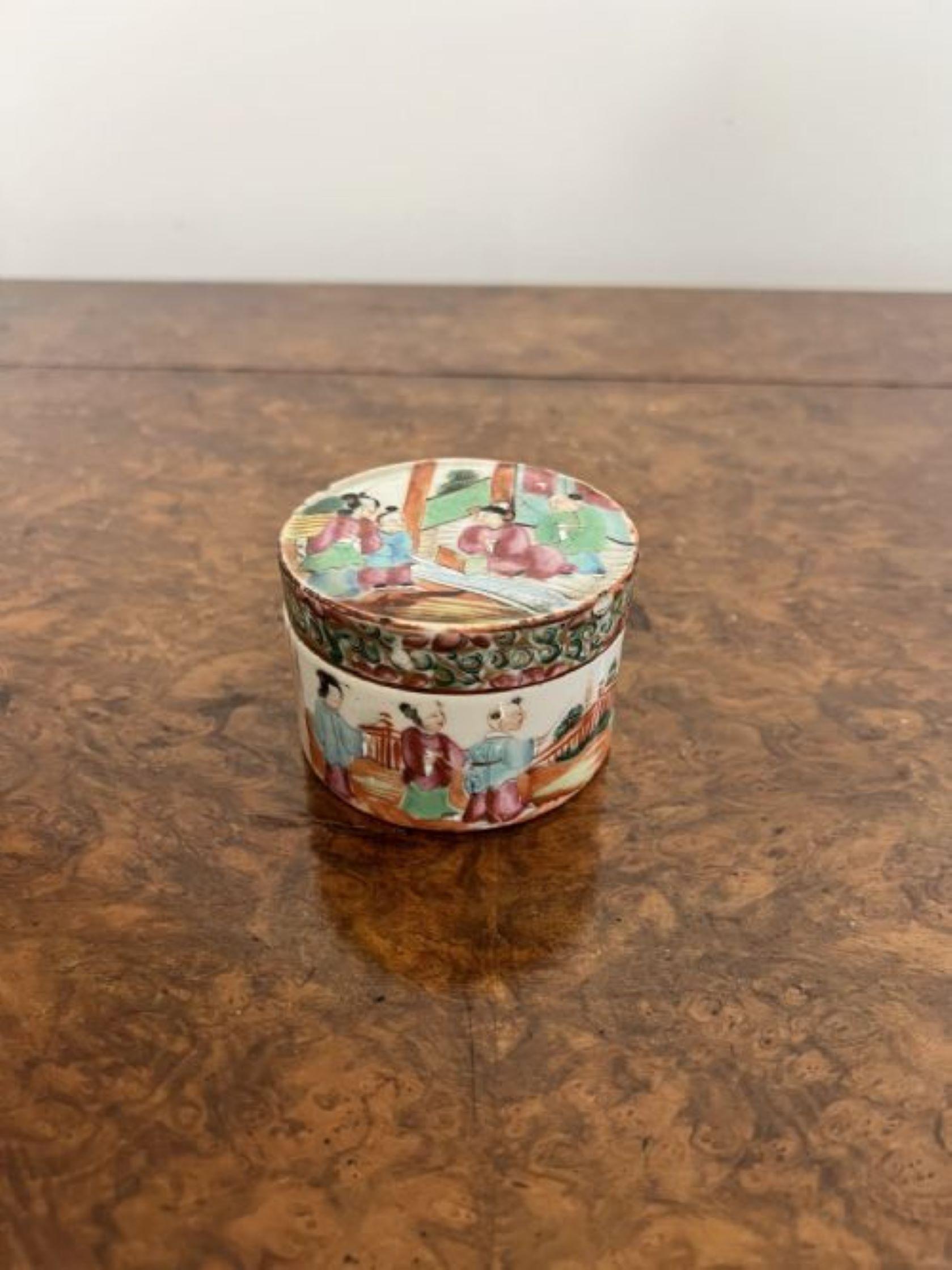 Two antique 19th century quality Chinese canton circular boxes For Sale ...