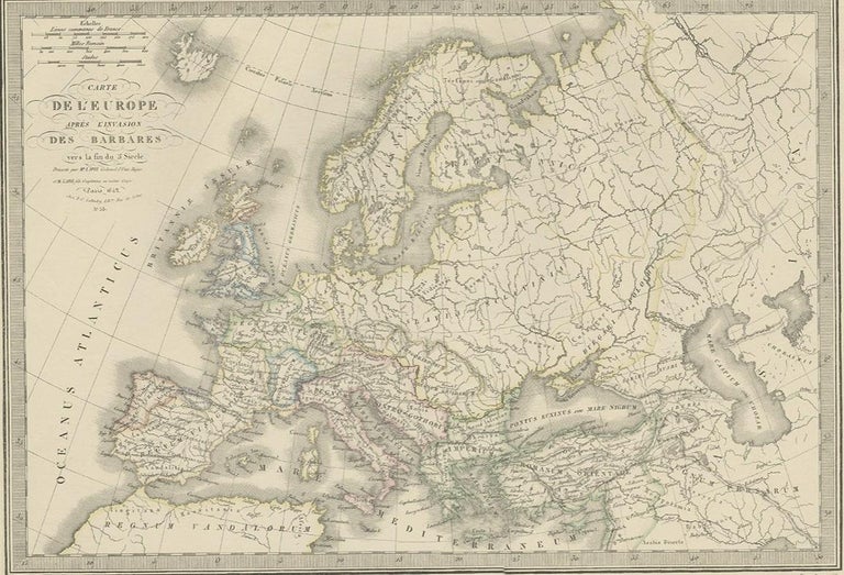 Two Antique Maps of Europe on One Sheet in Different Time Periods, 1842 ...