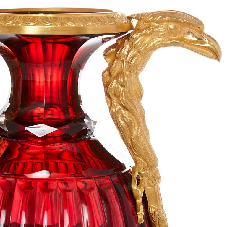 Two Neoclassical Style Russian Cut Glass and Ormolu Vases For Sale at ...