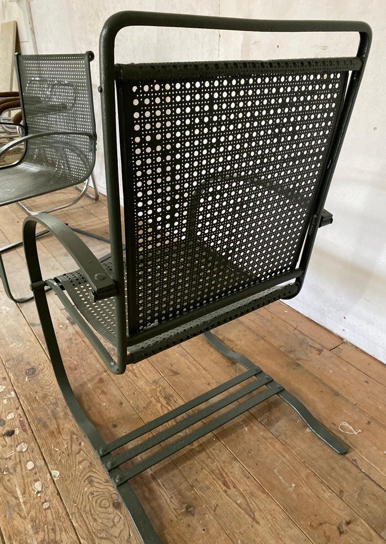 Two Antique Spring Steel Garden Arm Chairs For Sale at 1stDibs ...