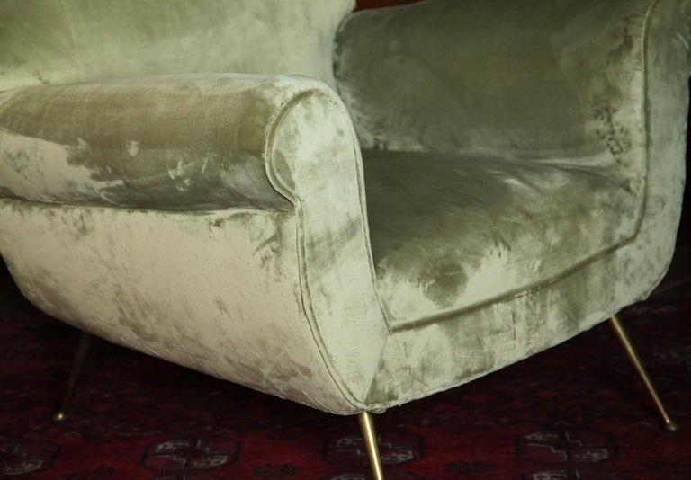 Two Armchairs Gigi Radice for Minotti Fully Restored High Pile Cotton ...