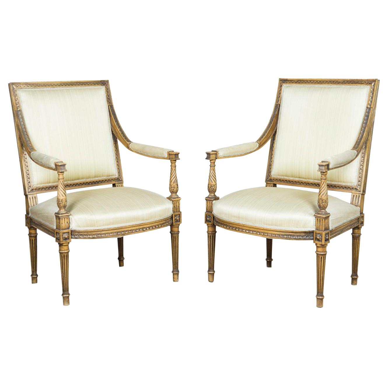 Two Armchairs of Classicizing Forms, circa 1980s-1990s For Sale at 1stDibs