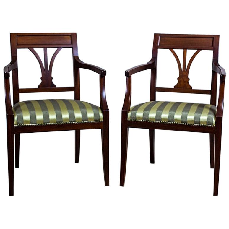 Two Armchairs of Classicizing Forms, circa 1980s-1990s For Sale at 1stDibs