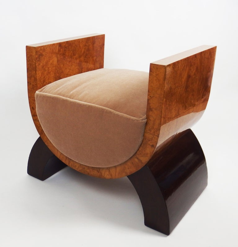 Two Art Deco Stools in the Style of Gabriel Englinger For Sale at 1stDibs