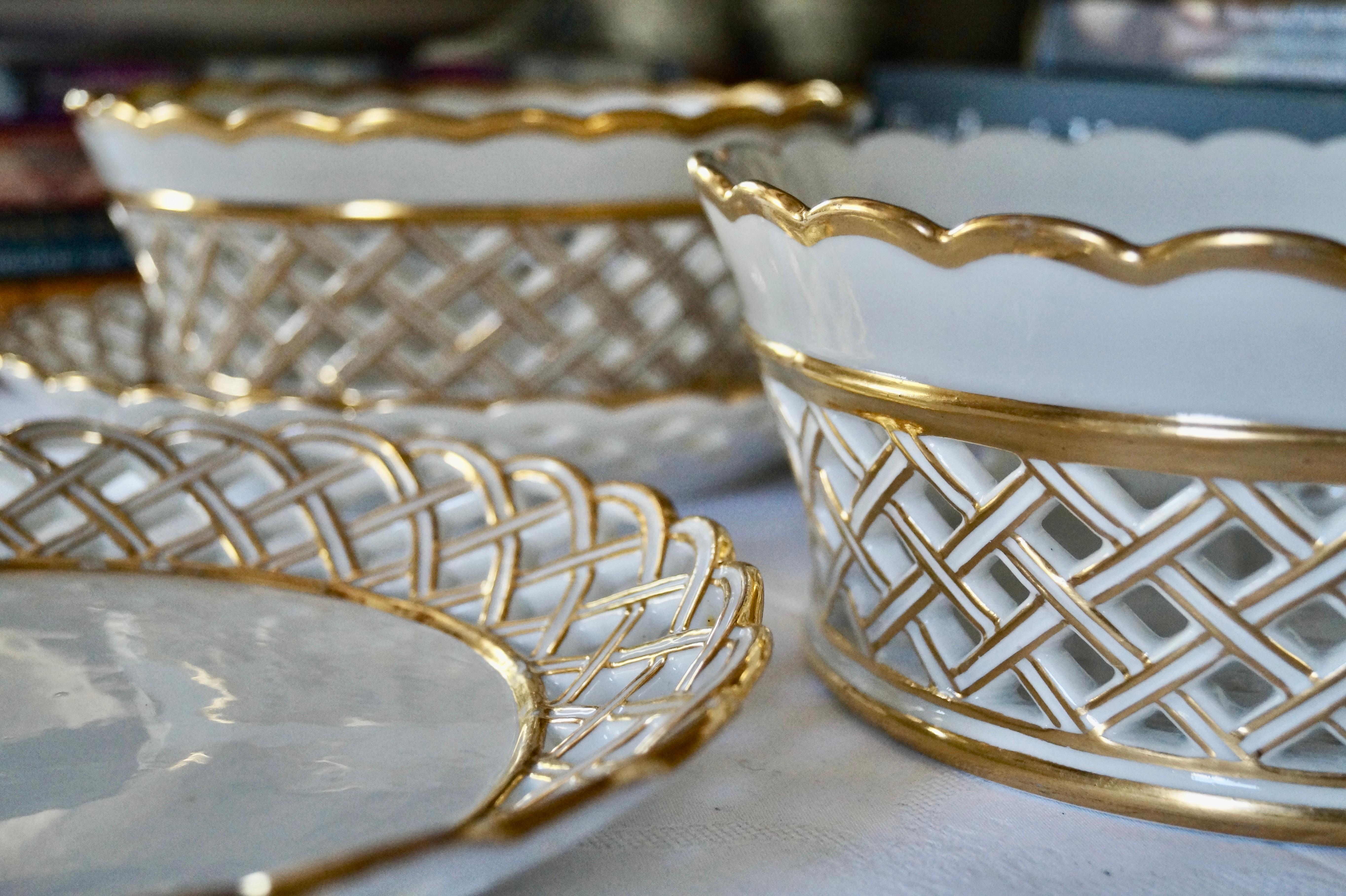 Two Beautiful Antique Old Paris Porcelain - Porcelaine de Paris Baskets ...