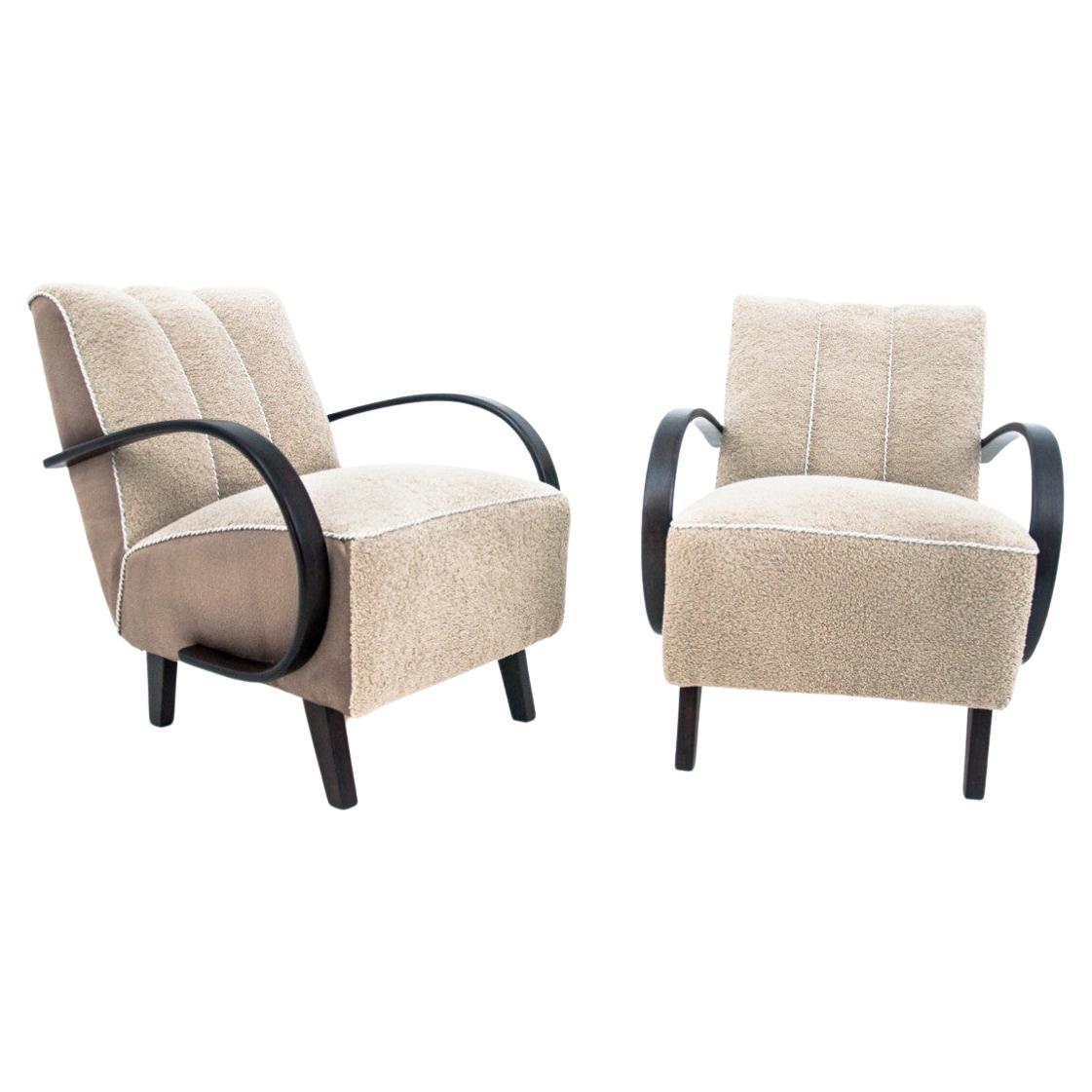 Two Armchairs H-275 by Jindrich Halabala, 1930s at 1stDibs