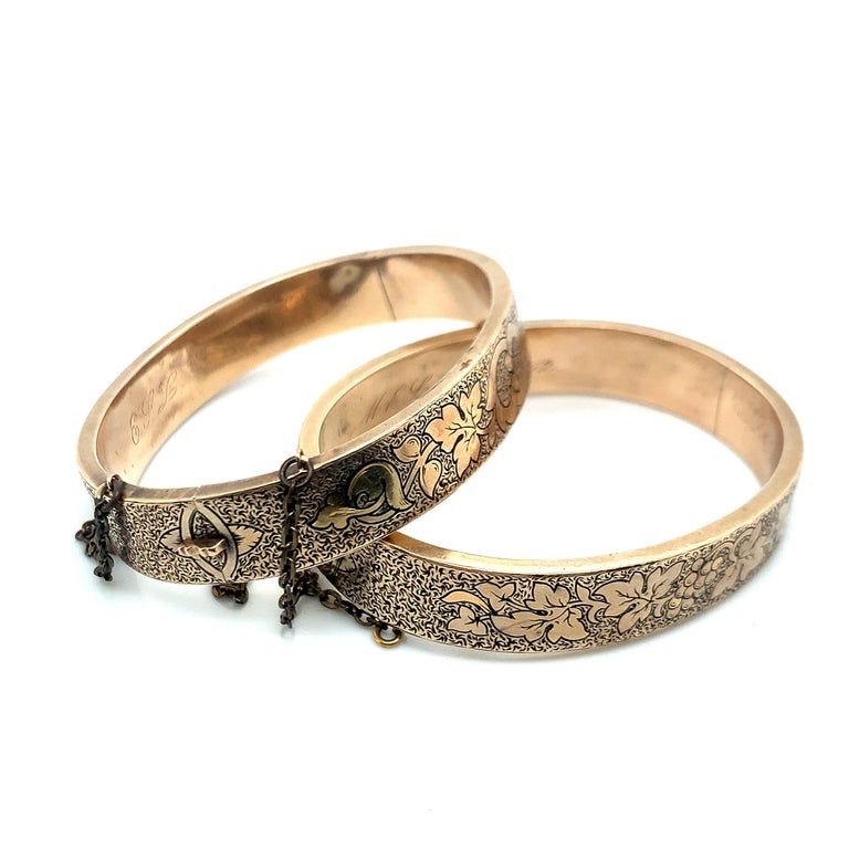 Two Black Enamel Bangles For Sale at 1stDibs