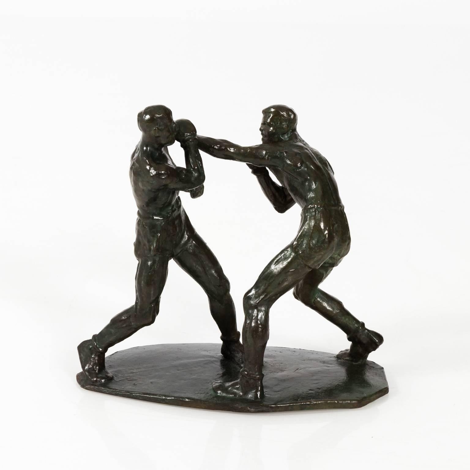 Two Boxers Bronze by Joseph Brown, Am. 1909-1985 For Sale at 1stDibs