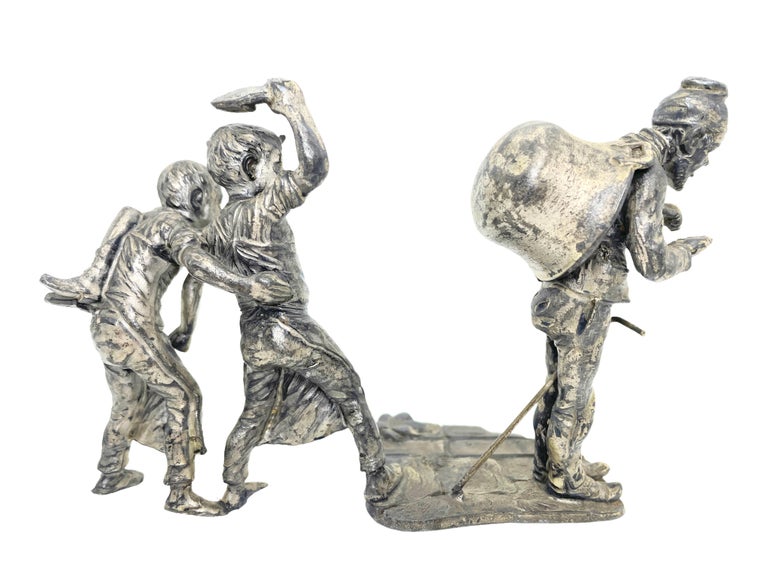 Two Boys and Tinker Tramp Metal Figurine Vienna Bronze Style, Austria ...