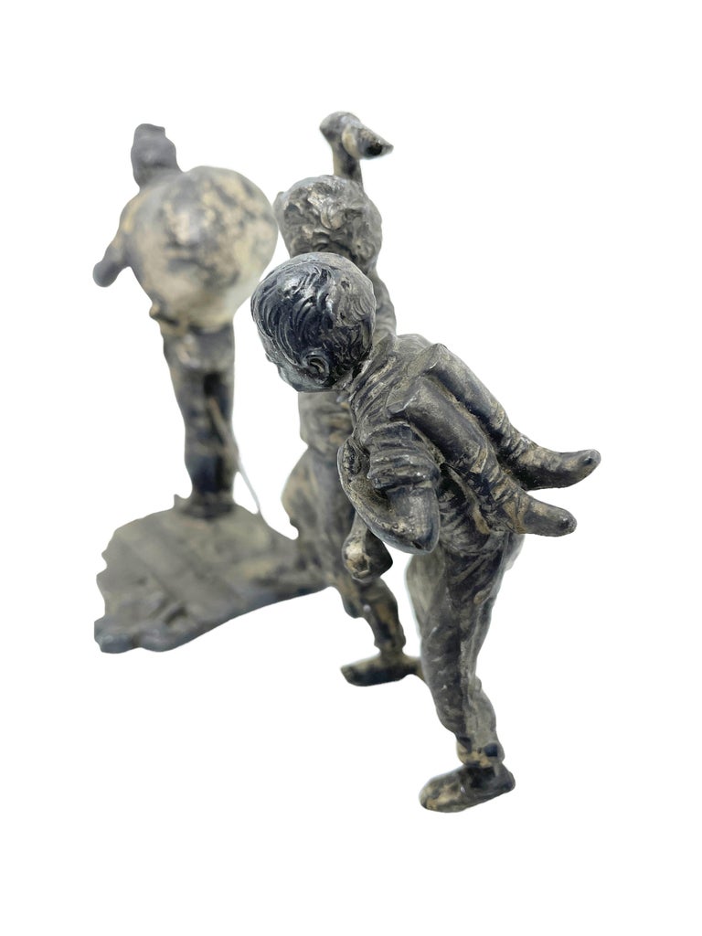 Two Boys and Tinker Tramp Metal Figurine Vienna Bronze Style, Austria ...