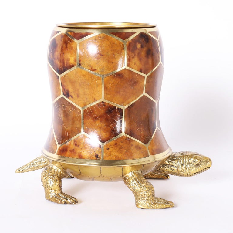 Bronze and Tortoise Shell Wine Cooler by Maitland-Smith For Sale at 1stDibs