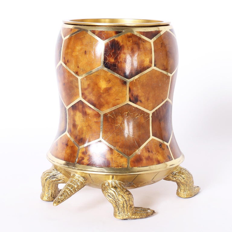Bronze and Tortoise Shell Wine Cooler by Maitland-Smith For Sale at 1stDibs
