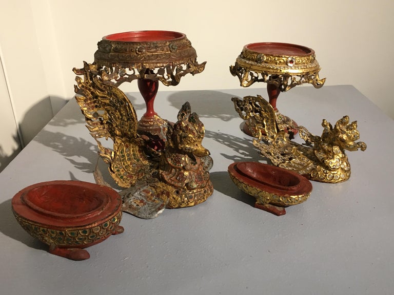 Two Burmese Hintha Bird Form Offering Boxes, Mandalay Period, Late 19th ...