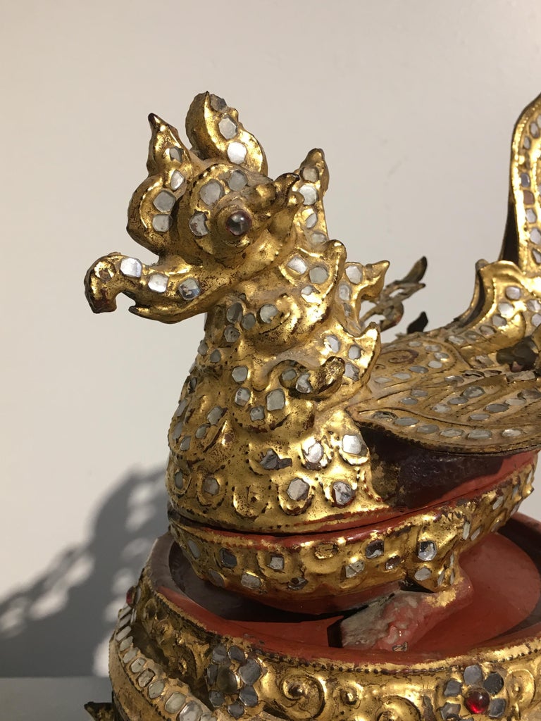 Two Burmese Hintha Bird Form Offering Boxes, Mandalay Period, Late 19th ...