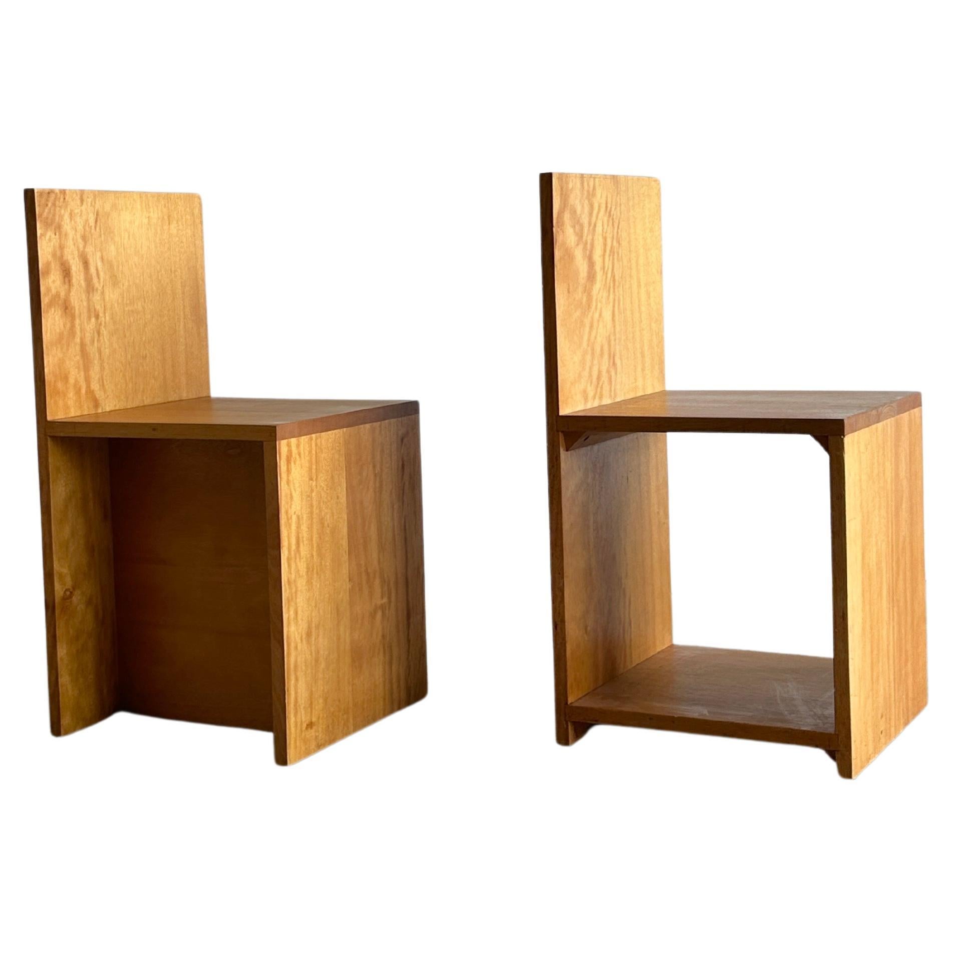 Two chairs in the style of Donald Judd No. 84 For Sale at 1stDibs