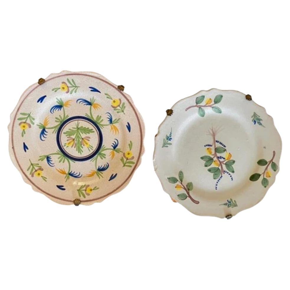 Two Charming 18th Century French Faience Plates at 1stDibs
