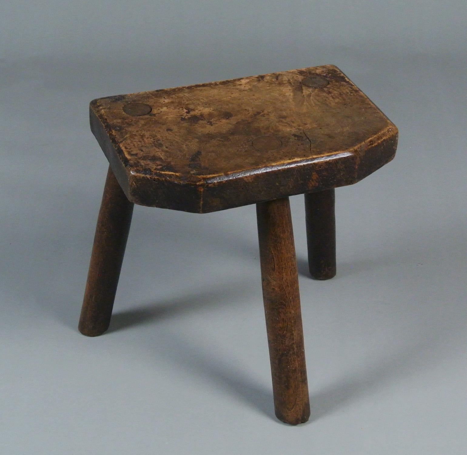 Two Charming 18th Century Primitive Country Stools at 1stDibs