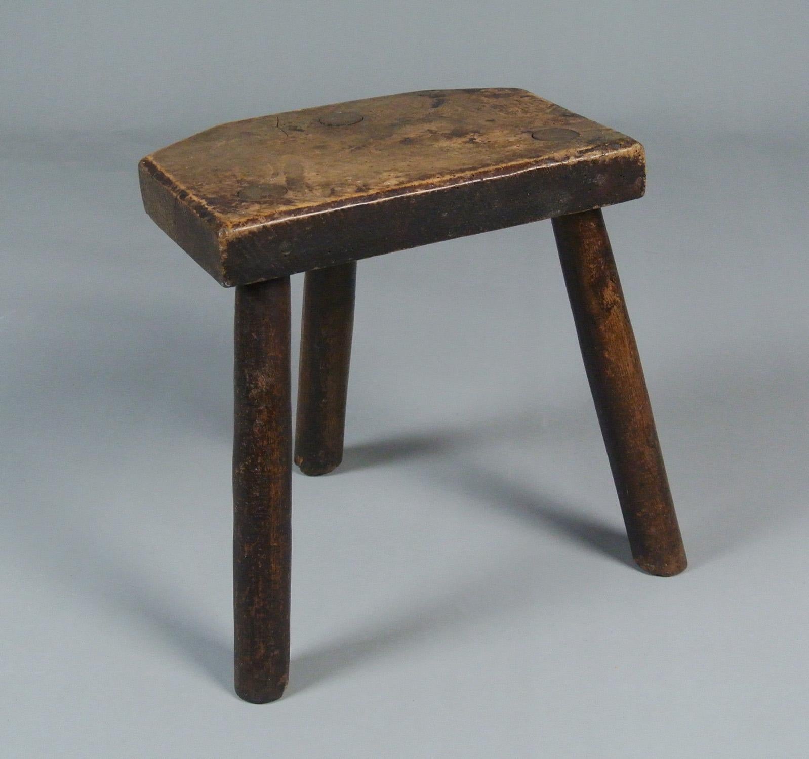 Two Charming 18th Century Primitive Country Stools at 1stDibs