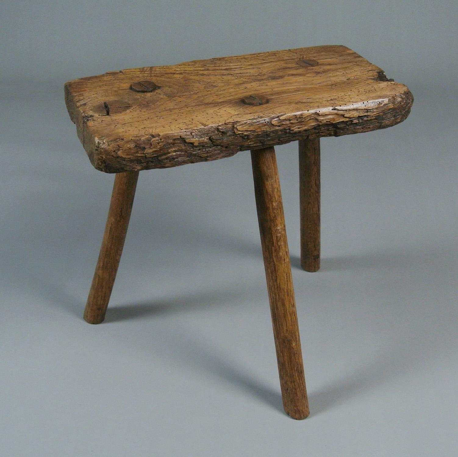 Two Charming 18th Century Primitive Country Stools at 1stDibs