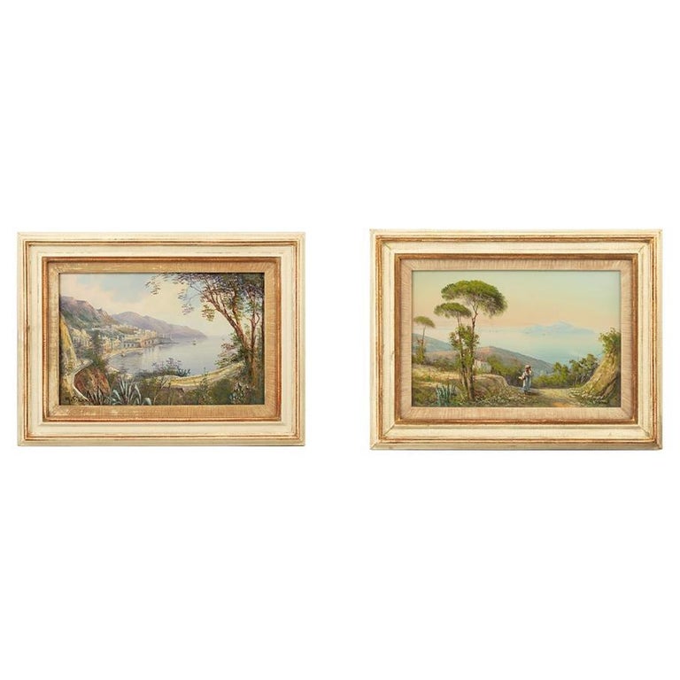 Two Charming Views of the Bay of Naples and Vesuvius by Maria Gianni ...