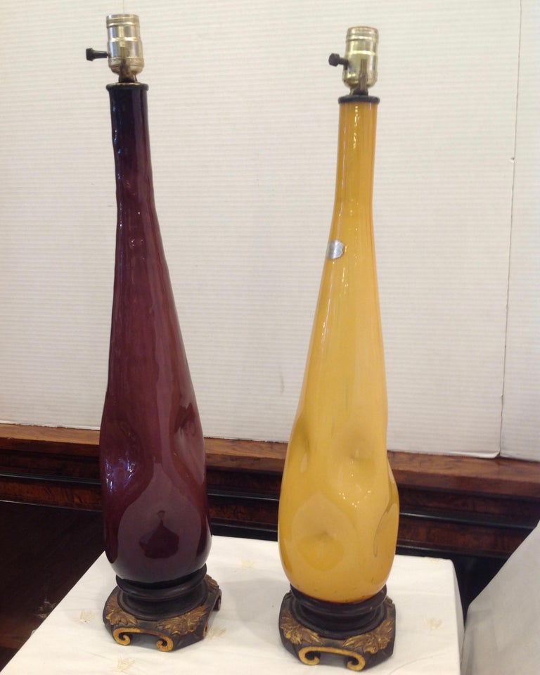 Two Contrasting Murano "Dimple" Lamps For Sale at 1stDibs