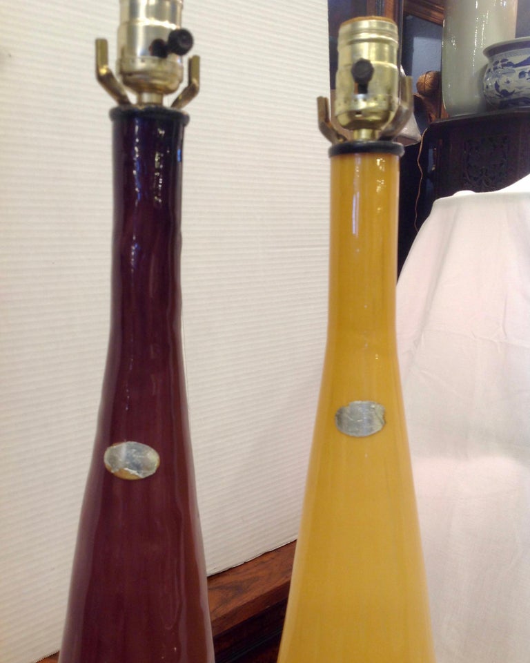 Two Contrasting Murano "Dimple" Lamps For Sale at 1stDibs