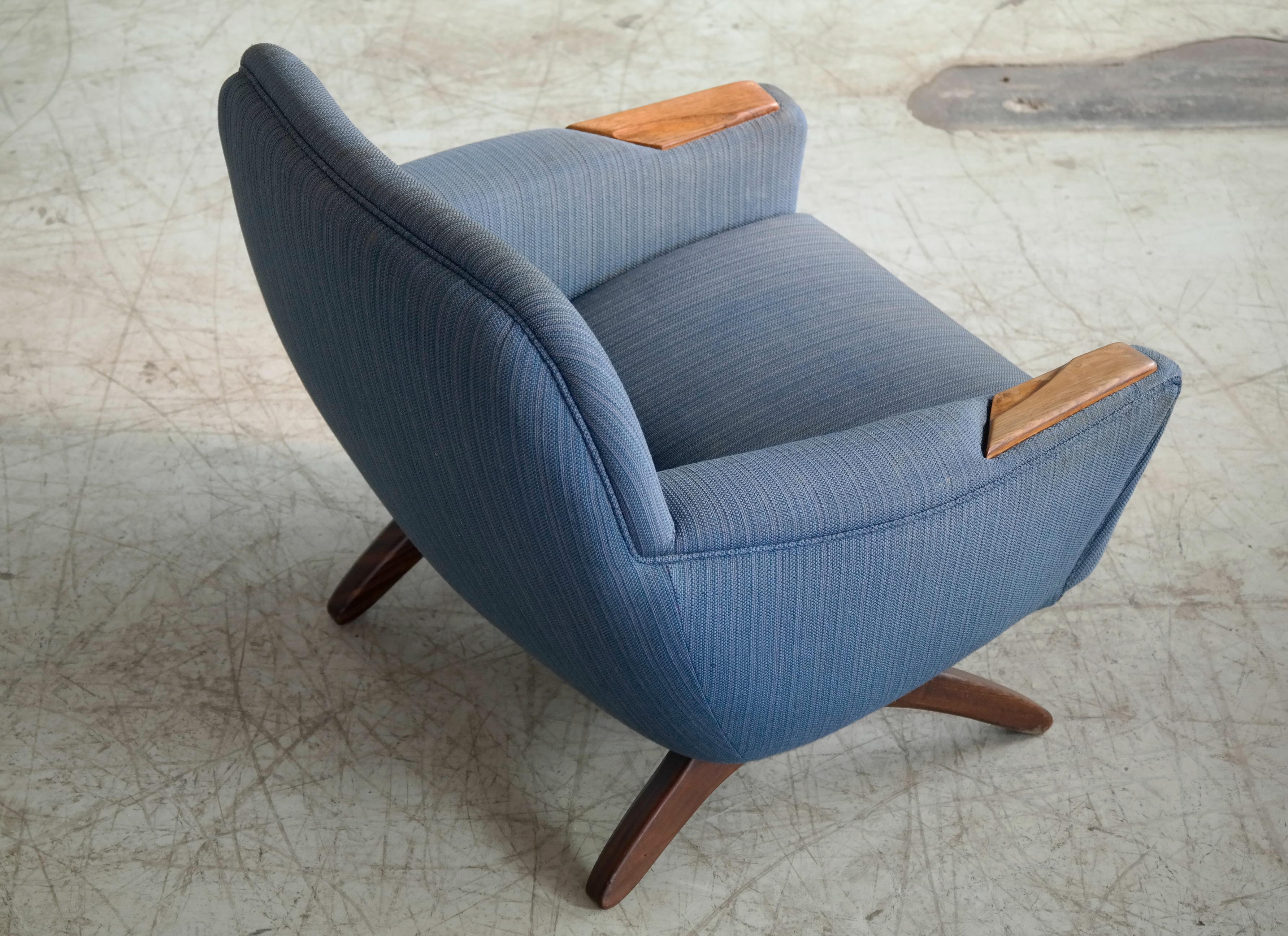 Two Danish Midcentury Leif Hansen Model Geisha Lounge Chairs with ...