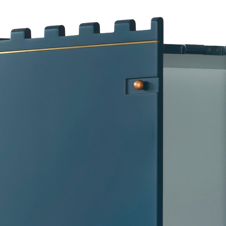 Two-Door Bar with Interlocking System Wood Hinged Panels For Sale at ...