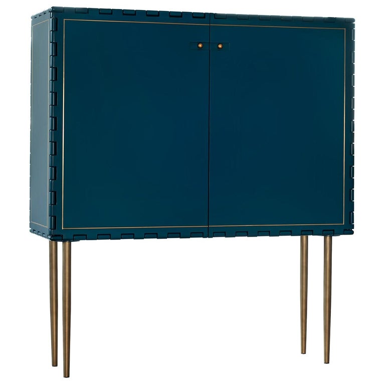 Two-Door Bar with Interlocking System Wood Hinged Panels For Sale at ...