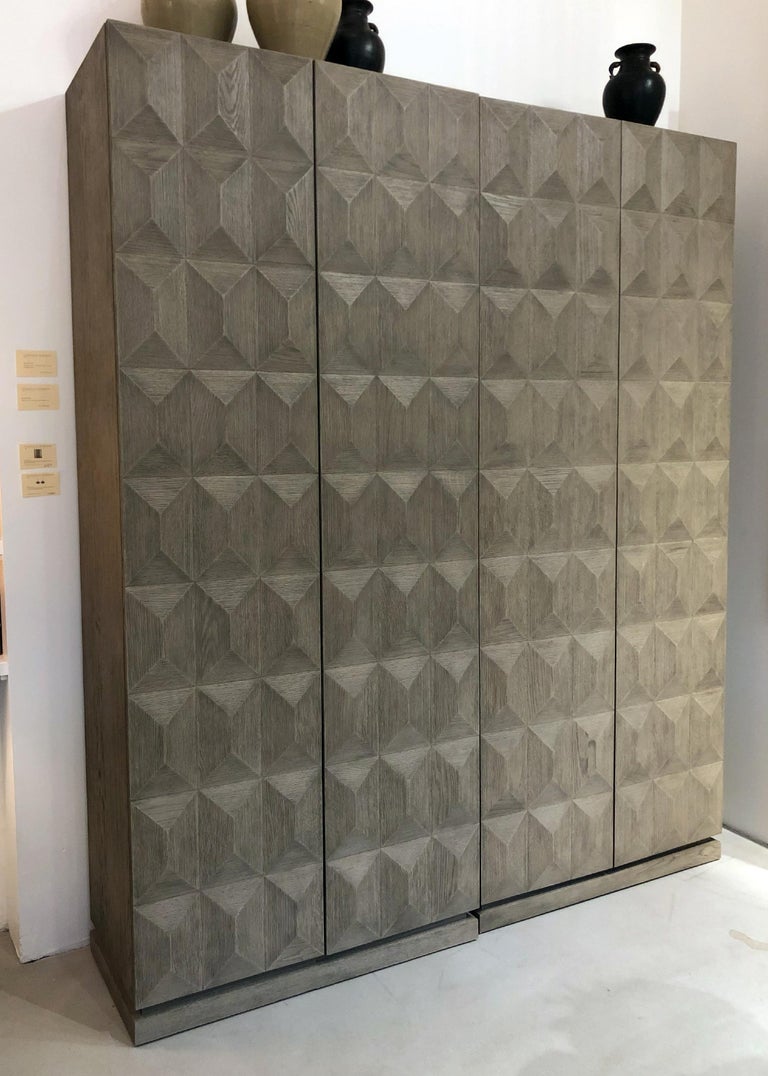 Two-Door Diamond Patterned Cabinet For Sale at 1stDibs