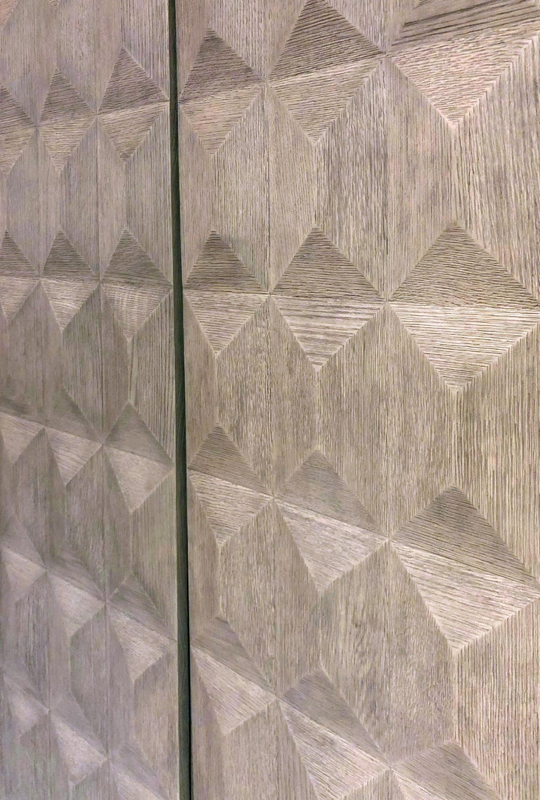 Two-Door Diamond Patterned Cabinet For Sale at 1stDibs