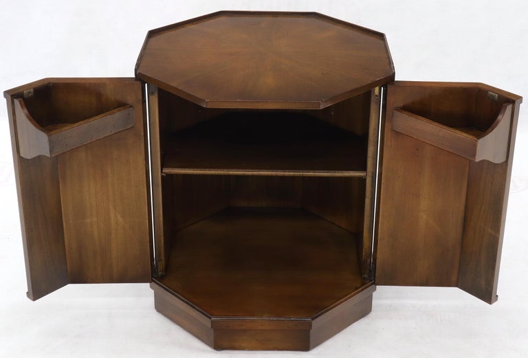 Two Doors Compartment Cabinet Octagon Shape Side Occasional End Table ...