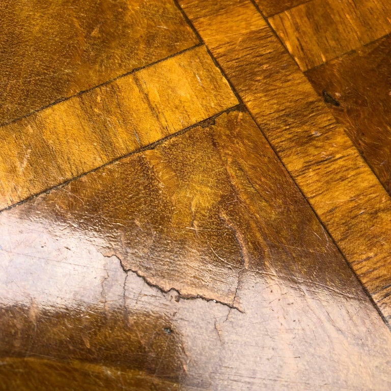 Two-Drawer Square Italian Parquet Game Table, Italy 1960s at 1stDibs