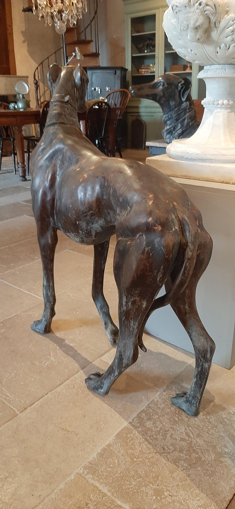 Two Early 20th Century Lifesize Bronze Dog Statues of the Royal ...