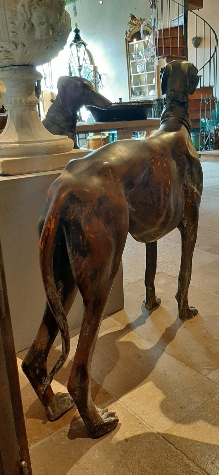 Two Early 20th Century Lifesize Bronze Dog Statues of the Royal ...