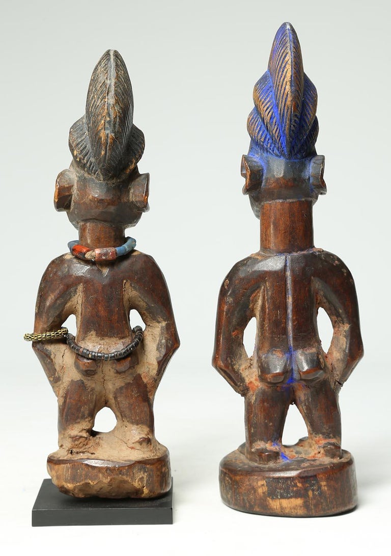 Two Early Yoruba Tribal Twin Figures "Ibeji" Nigera, Early 20th Century ...