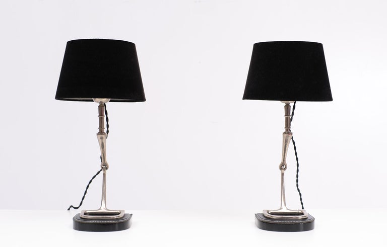 Two EICHHOLTZ Stirrup Table Lamps, 1980s For Sale at 1stDibs