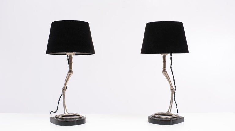 Two EICHHOLTZ Stirrup Table Lamps, 1980s For Sale at 1stDibs