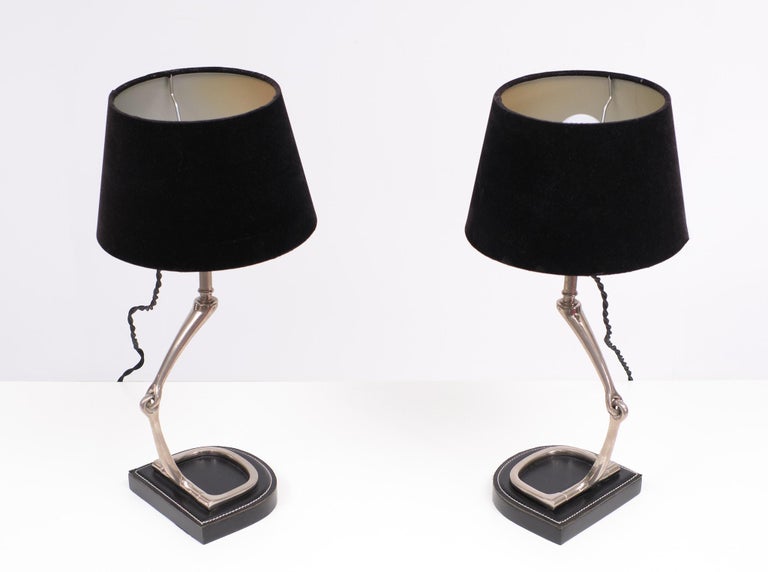 Two EICHHOLTZ Stirrup Table Lamps, 1980s For Sale at 1stDibs