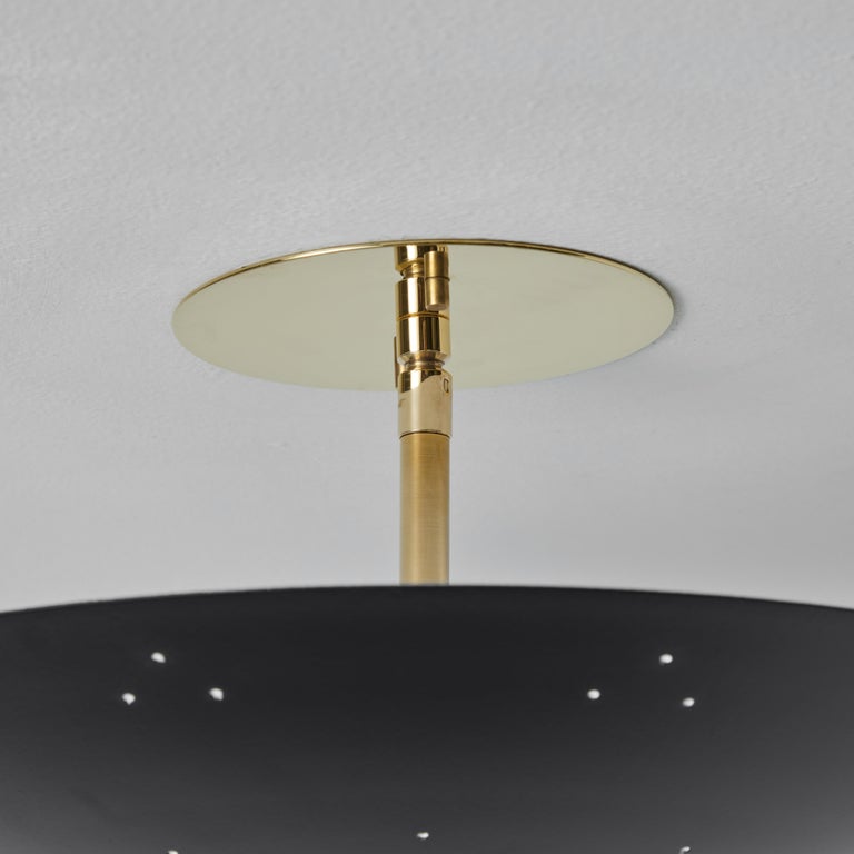 Two Enlighten 'Rey' Perforated Metal Dome Ceiling Lamp in Black For ...